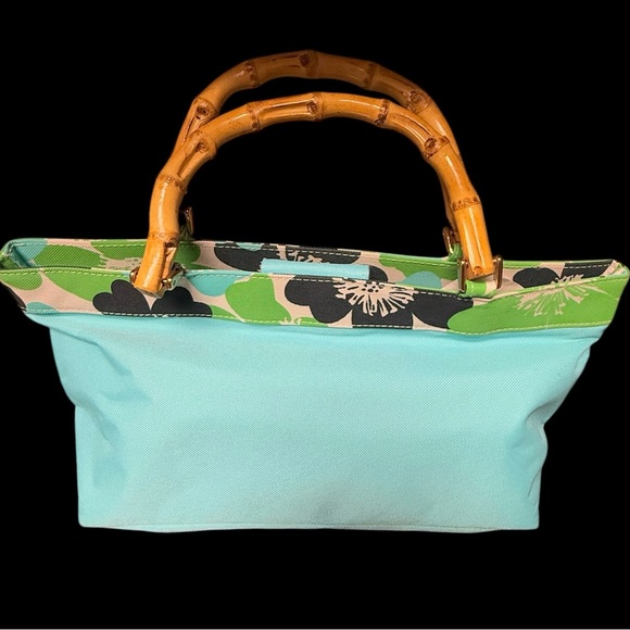 Estee Lauder | Bags | Estee Lauder Tote Bag Turquoise Floral Print ...